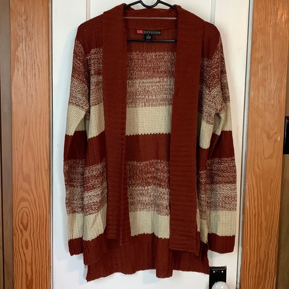 IB DIFFUSION | Sweaters | Nwt Rust Cream Cardigan | Poshmark